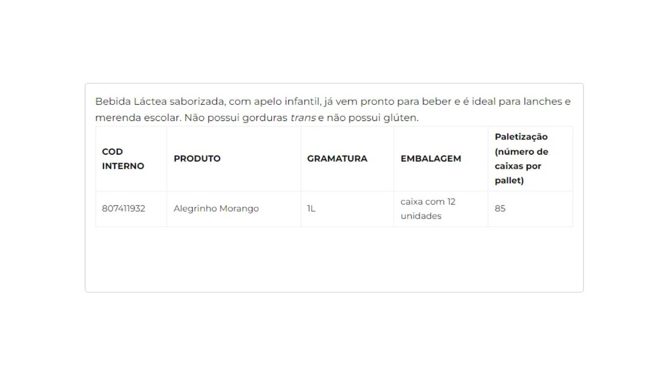 Bebida Láctea UHT sabor Morango 1L | LPA